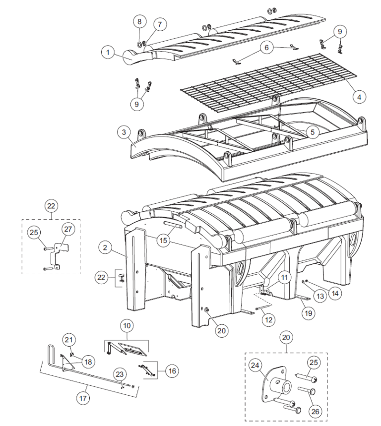 Tornado (1.5, 1.8 & 2.5 Cu. Yd.) Poly Hopper Diagram – WesternParts.com